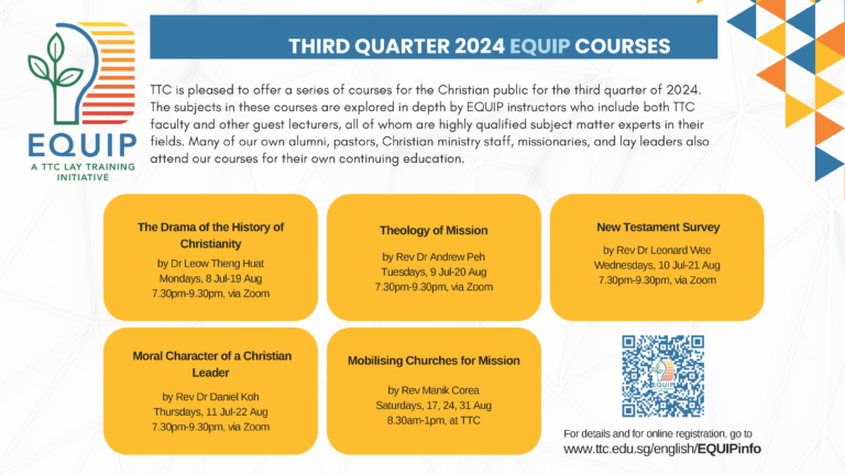 Singapore Bible College courses (Jul-Nov 2025) - Jurong Christian Church